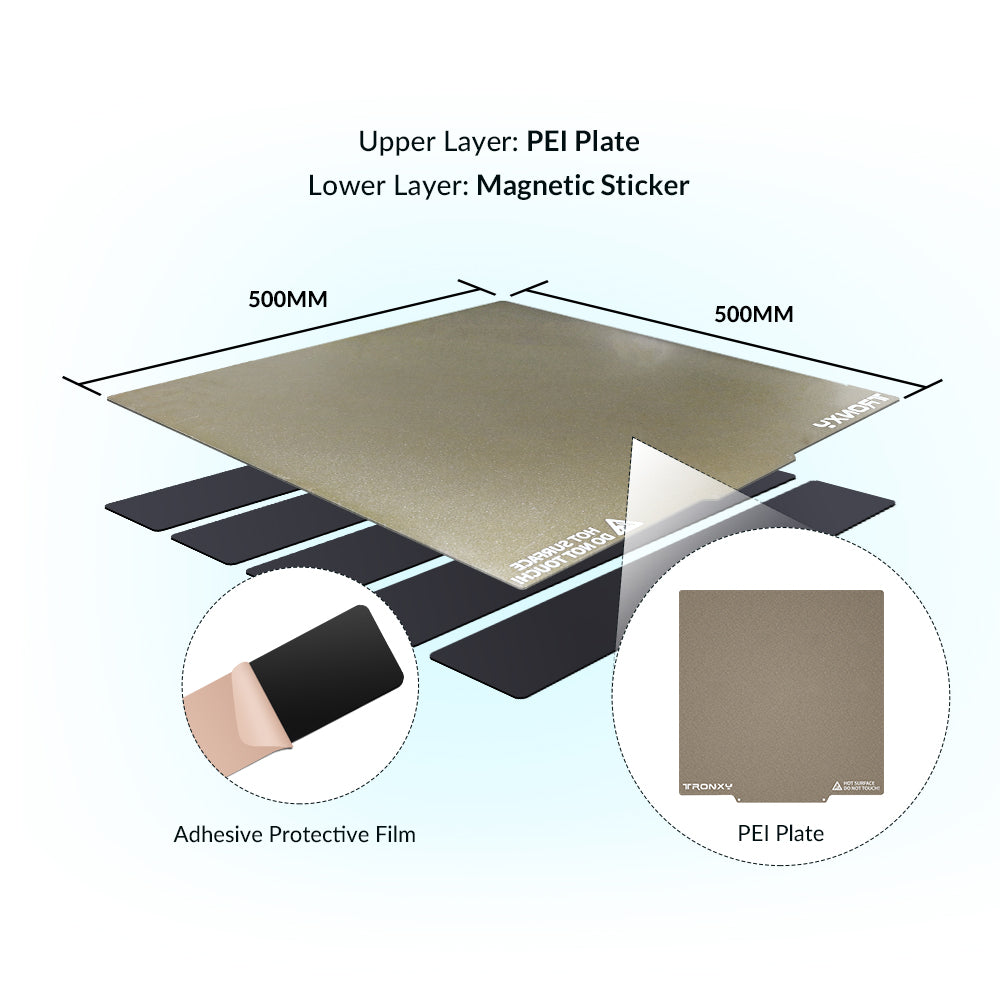 WINDLAND Double Sided Textured PEI Sheet 3D Printing Magnetic Build ...